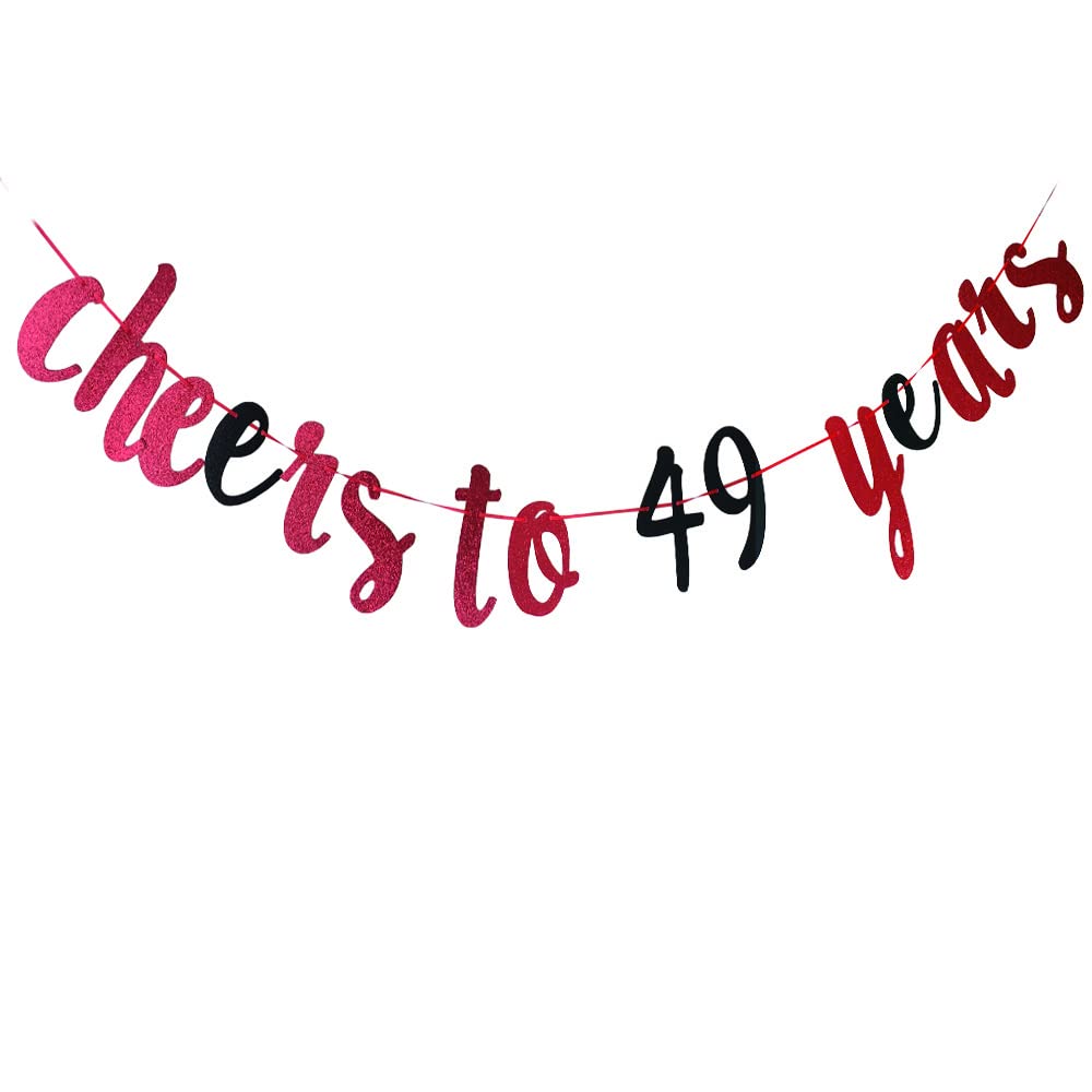 Cheers To 49 Years Banner - Happy 49th Birthday Decorations | Perfect Decoration for 49th Birthday Party/49Anniversary Celebration/ 49 Anniversary Decorations