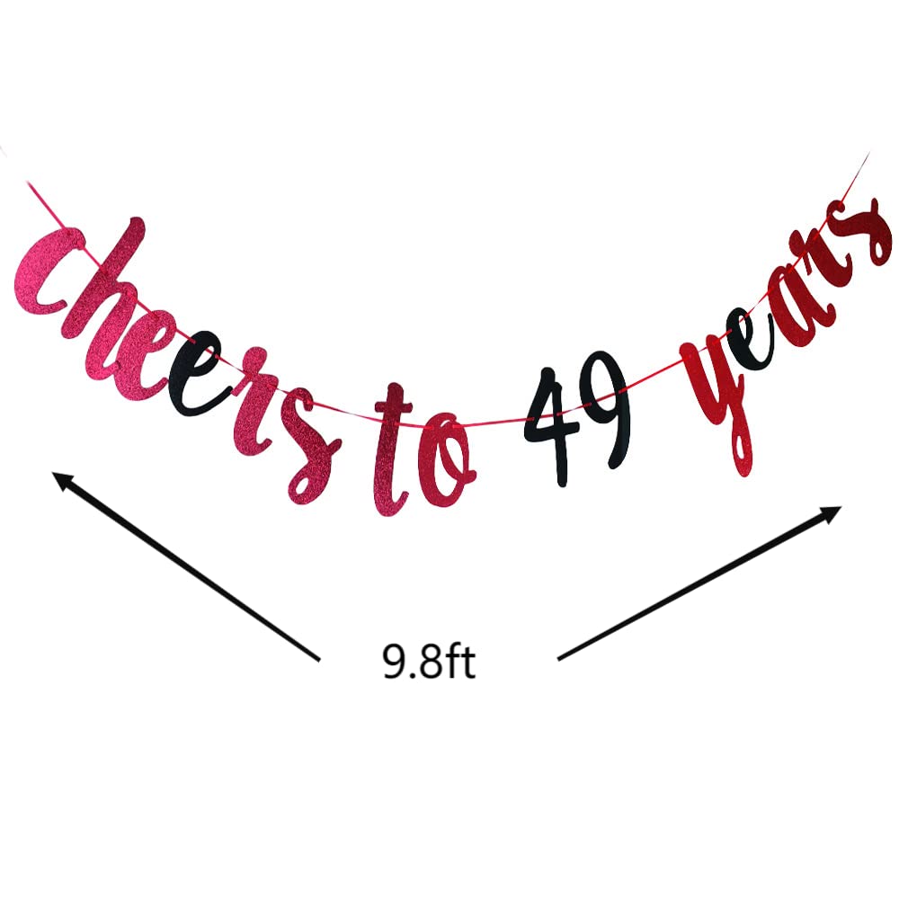 Cheers To 49 Years Banner - Happy 49th Birthday Decorations | Perfect Decoration for 49th Birthday Party/49Anniversary Celebration/ 49 Anniversary Decorations