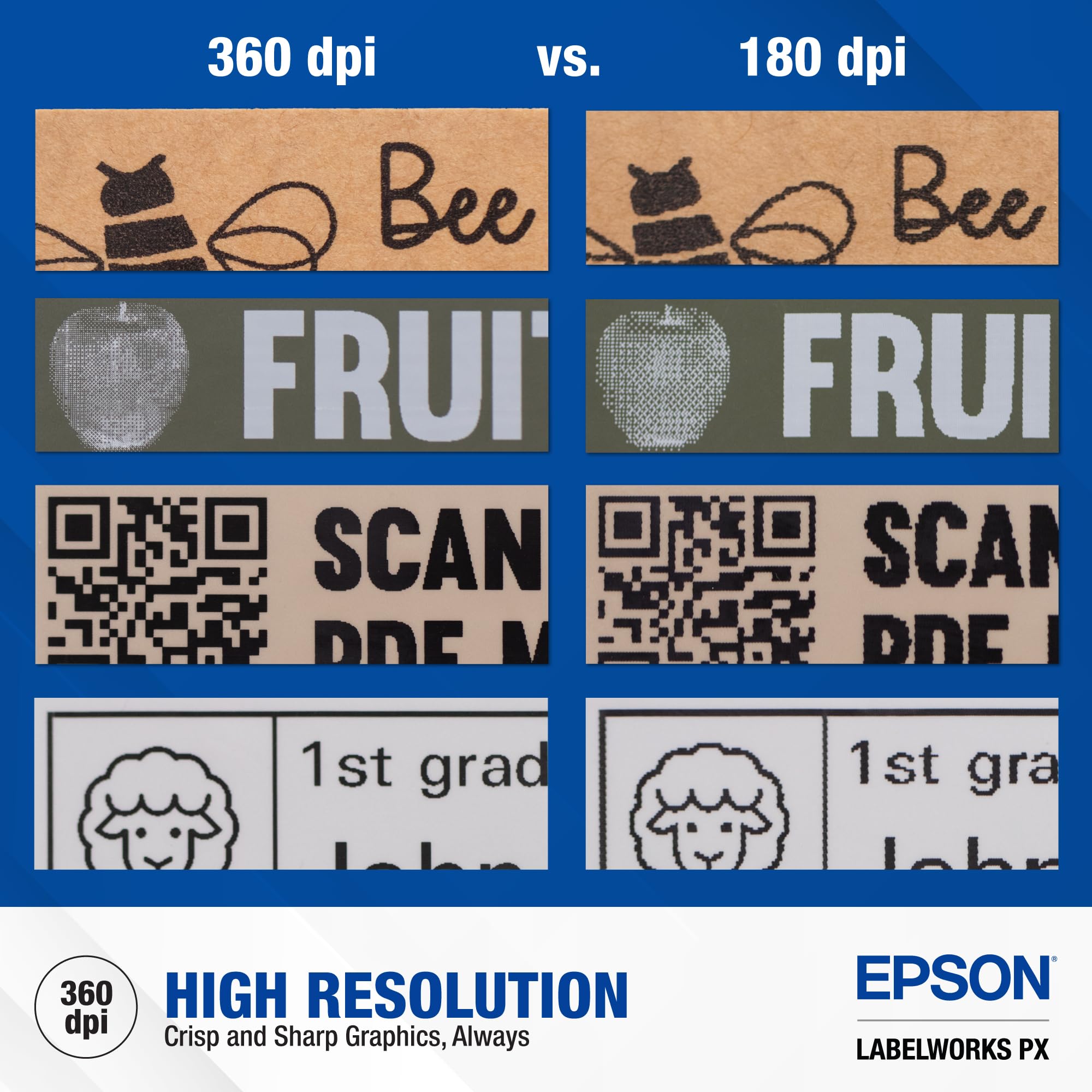 LABELWORKS Epson LW-C610PX Premium Portable Wireless Label Maker Machine for Home and Hobbies – Create Sticker Labels for Crafts and Organization, Designer Tape, App Compatible