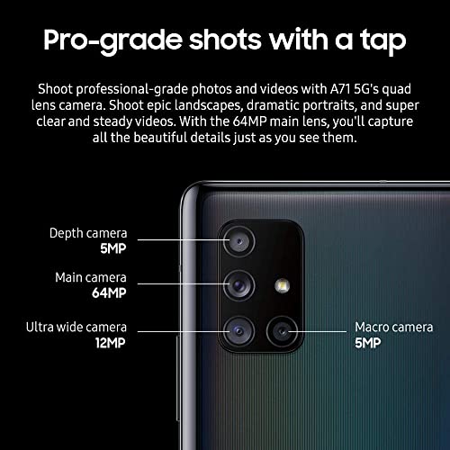 Samsung Galaxy A71 5G LTE Verizon | 6.7" AMOLED Screen |128GB of Storage | Long Lasting Battery | Single SIM | 2020 Model | Black - (SM-A716VTKMVZW) (Renewed)