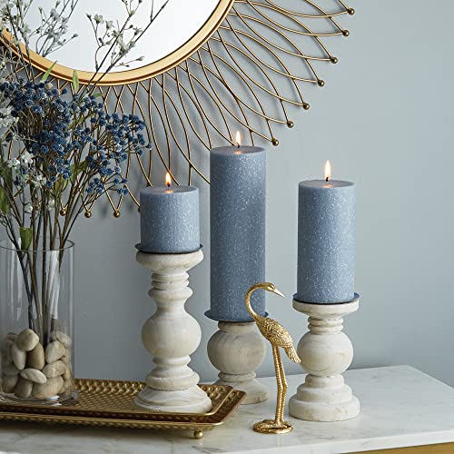 Root Candles Beeswax Blend Timberline Unscented Pillar Candle, 3 x 3-Inch,Williamsburg Blue