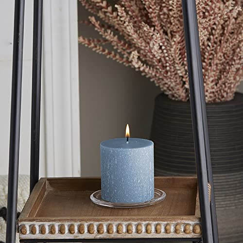 Root Candles Beeswax Blend Timberline Unscented Pillar Candle, 3 x 3-Inch,Williamsburg Blue