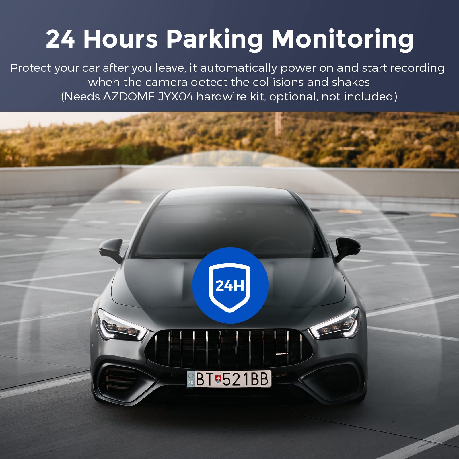 AZDOME M300 Dash Cam, Dashcam Front 1296P Camera with WiFi, Voice Control, 24H Parking Mode G-Sensor Loop Recording Super Night Vision, Easy to Install, Max Support to 128GB