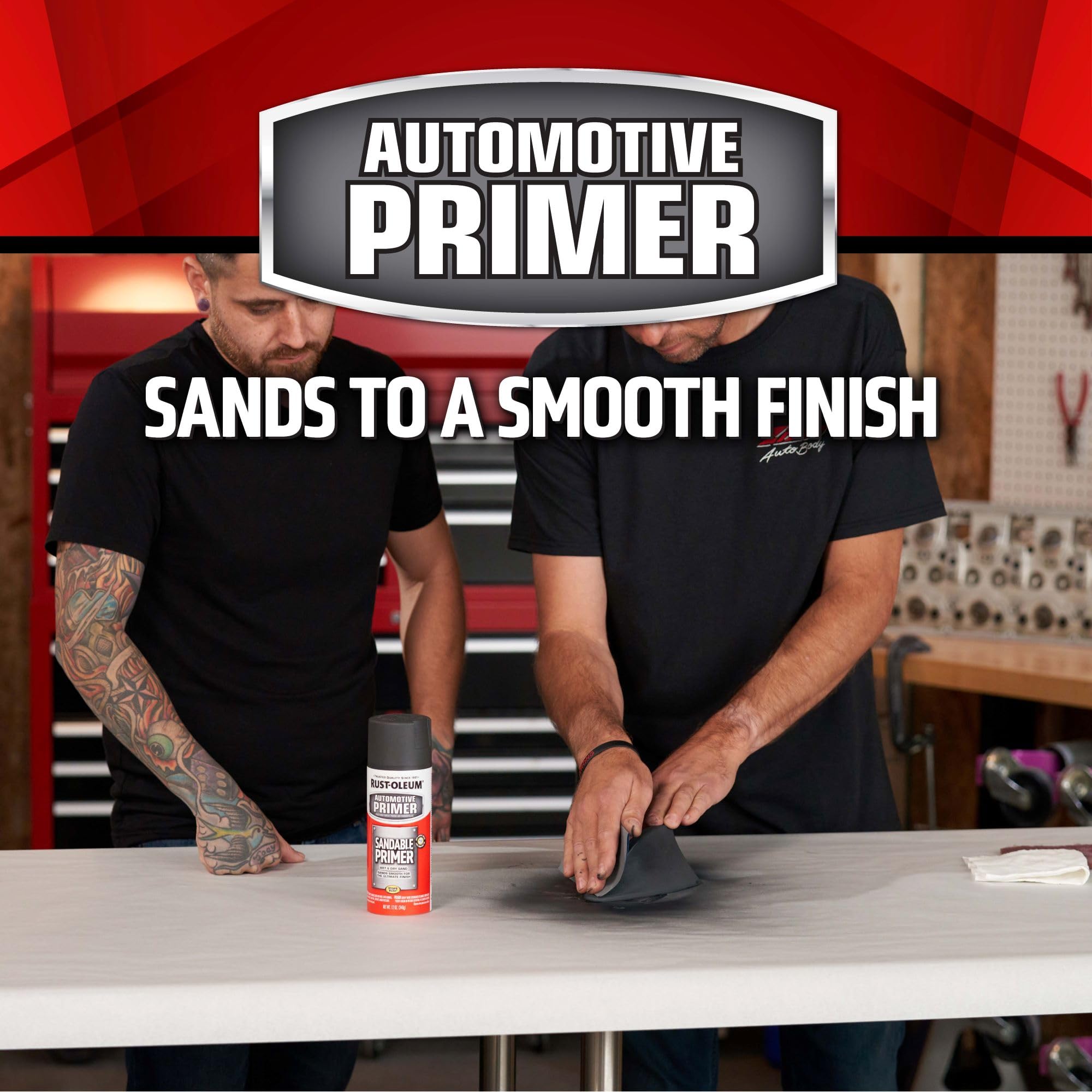 Rust-Oleum 249418 Automotive Sandable Primer Spray Paint, 12 Ounce, Black, 12 Fl Oz
