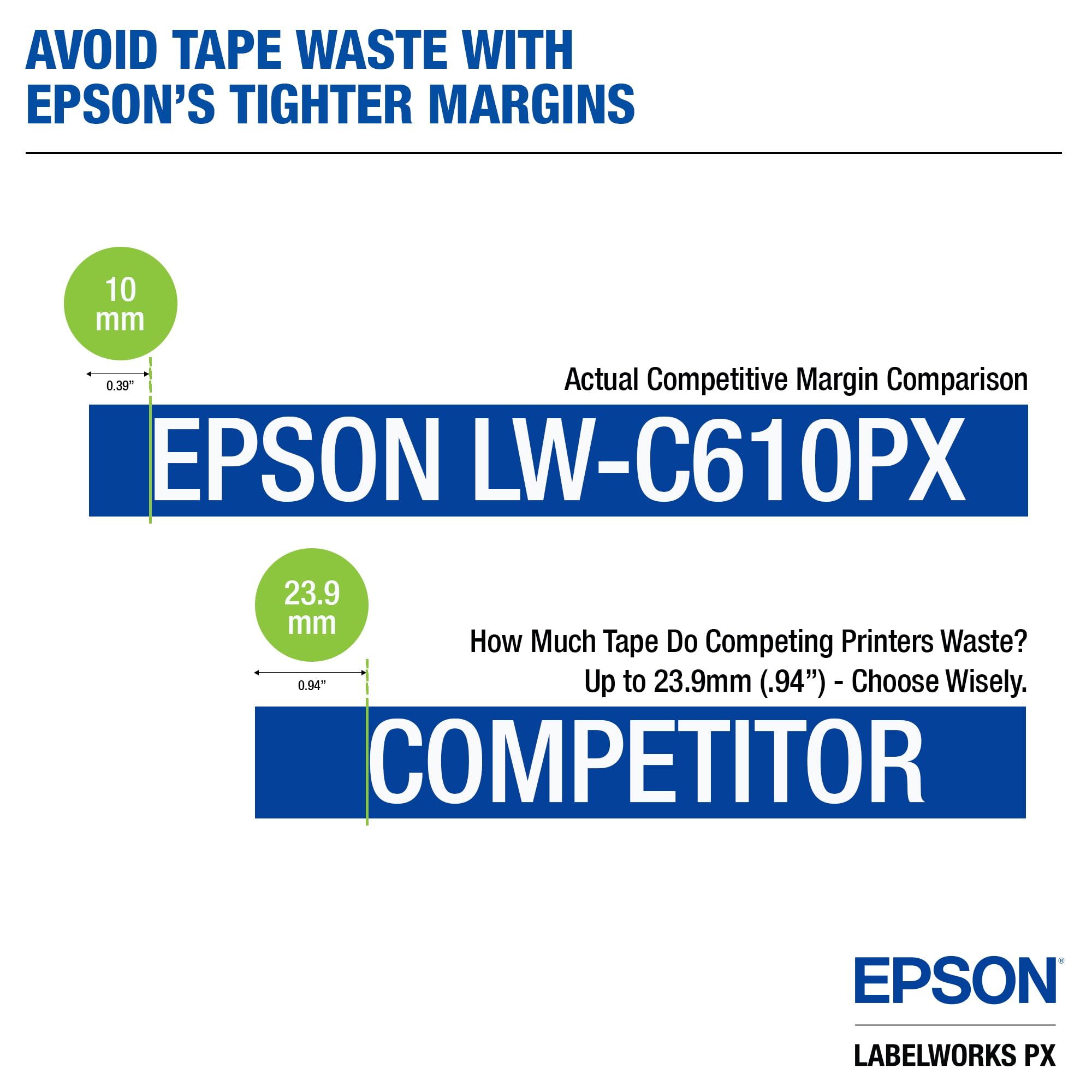 LABELWORKS Epson LW-C610PX Premium Portable Wireless Label Maker Machine for Home and Hobbies – Create Sticker Labels for Crafts and Organization, Designer Tape, App Compatible