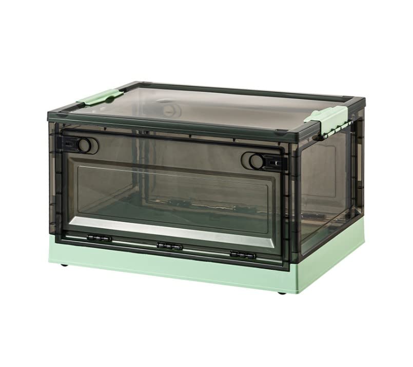 Foldable plastic storage box Medium (40L) 47 x 35 x 24 cm Grey Green Medium - 47 x 35 x 24 cm (40L) 3042 0