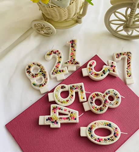 Birthday Candles, Pearl Sequin Number Candle Party Supplies (Number-3)