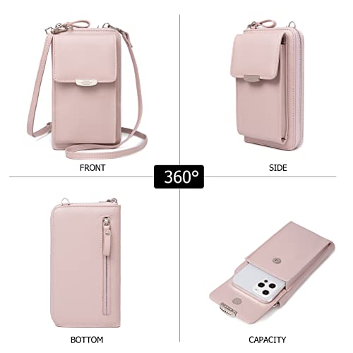 myfriday Small Wallet for Women PU Leather Phone Checkbook Organizer Zipper Coin Purse