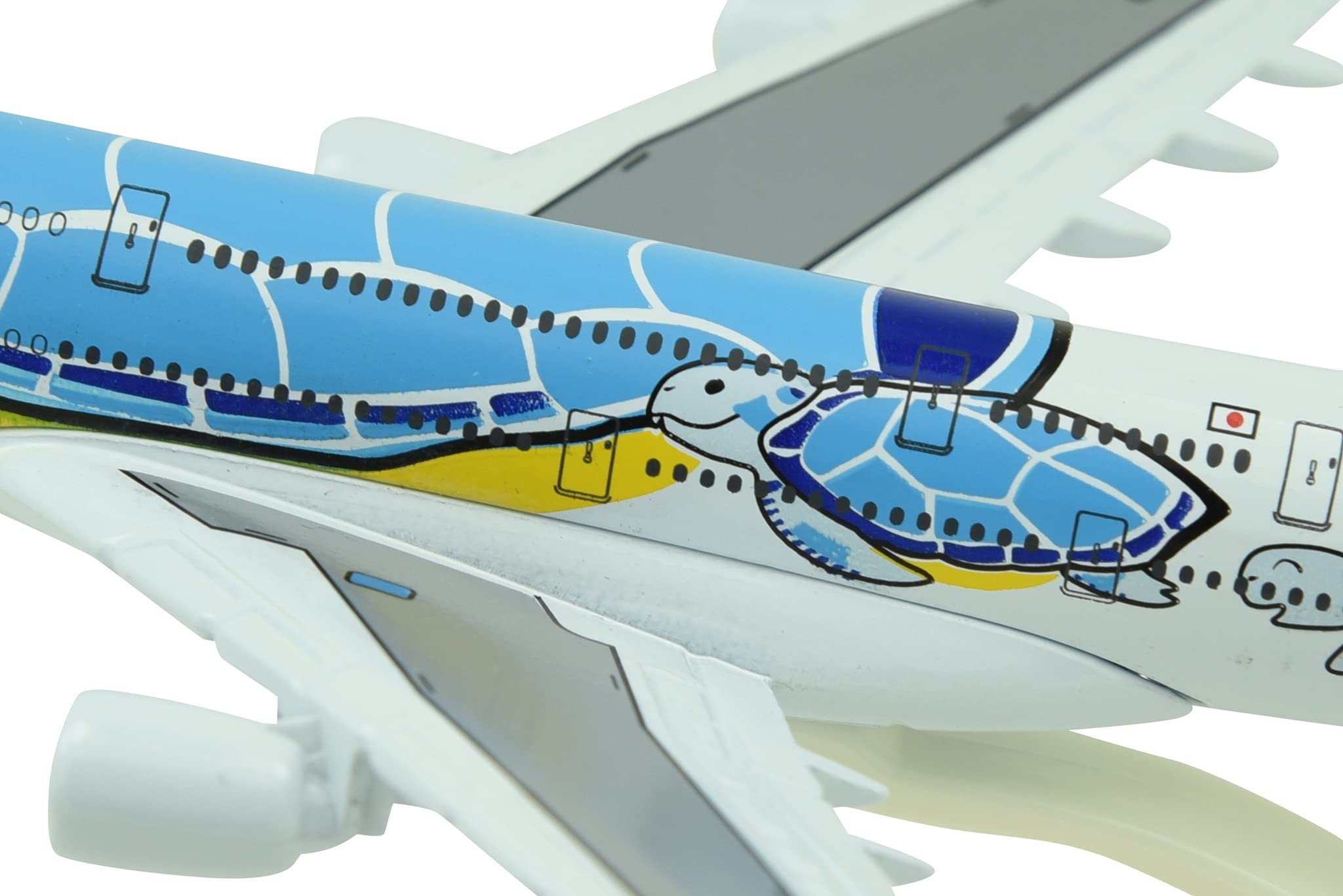 TANG DYNASTY(TM) 1:500 15cm A380 ANA Sea Turtle Metal Airplane Model Plane Toy Plane Model (Blue)