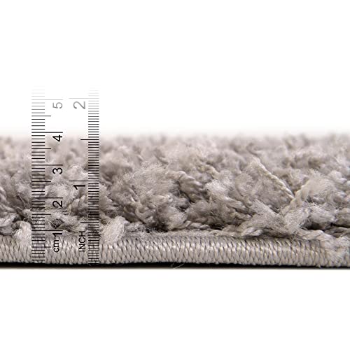 Rugs.com - Über Cozy Solid Shag Collection Rug – 9' x 12' Cloud Gray Shag Rug Perfect for Living Rooms, Large Dining Rooms, Open Floorplans