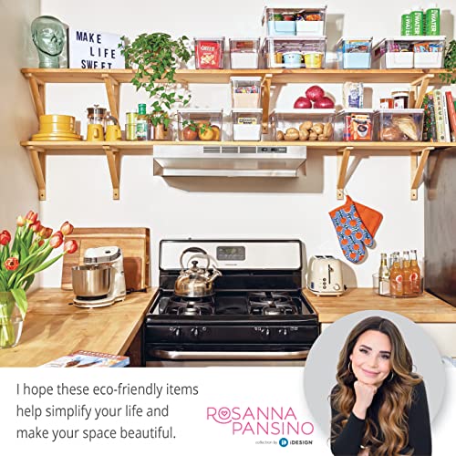 Rosanna Pansino x iDesign Recycled Plastic Divided Lazy Susan Turntable with Lid, Clear Bin/Lavender Sprinkles Divider, 10β D x 3.69β H