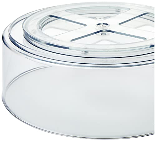 Rosanna Pansino x iDesign Recycled Plastic Divided Lazy Susan Turntable with Lid, Clear Bin/Lavender Sprinkles Divider, 10β D x 3.69β H