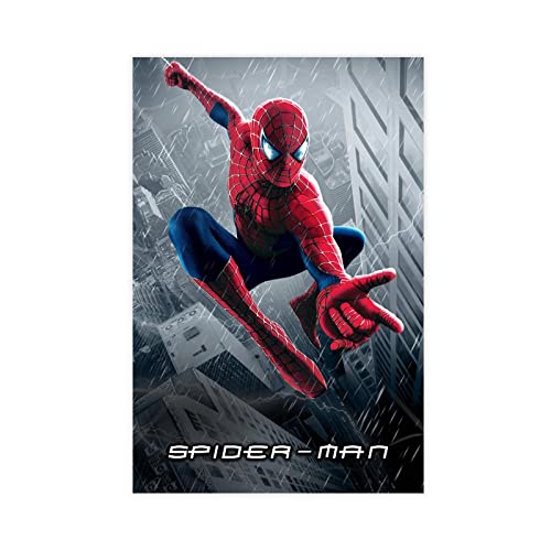 YANSHENG Spider Poster Man Peter Hero Movie Poster Canvas Poster Wall Art Decor Print Picture Paintings for Living Room Bedroom Decoration 12x18inch(30x45cm) Unframe: