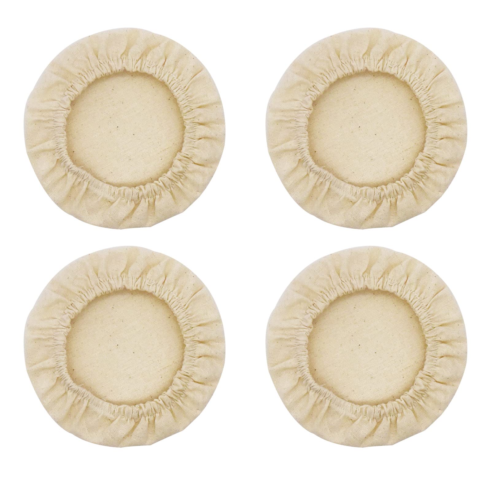 Vencer Elastic Cloth Jar Covers,100% Cotton Stretchy Cloth Covers for Wide Mouth Jar,Set of 4,VHF-017