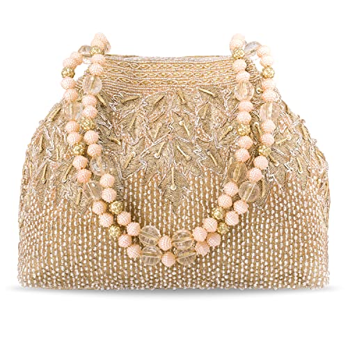 Aheli Potli Bags for Women Evening Bag Clutch Ethnic Bride Purse with Drawstring (P66C)