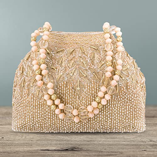 Aheli Potli Bags for Women Evening Bag Clutch Ethnic Bride Purse with Drawstring (P66C)