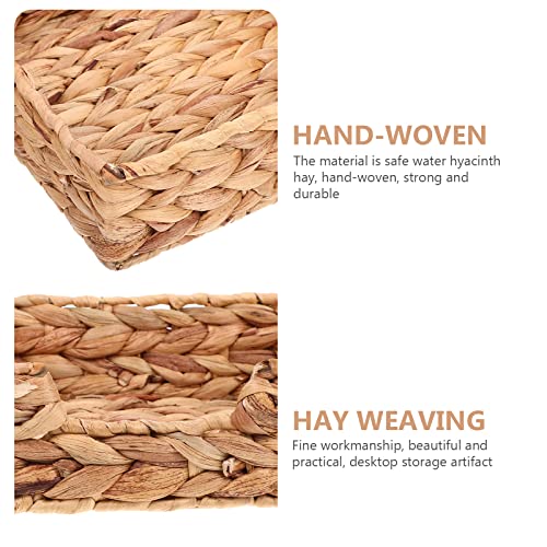 Cabilock Pastoral Style Water Hyacinth Grass Woven Storage Basket Grass Woven Basket