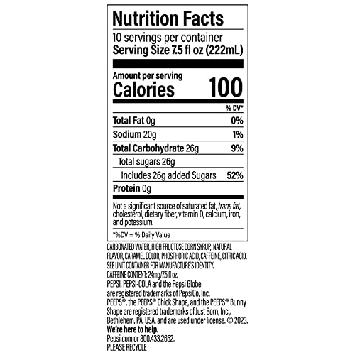 PEPSI x PEEPS Soda, Mini Cans, 7.5 Ounce (Pack of 10), Limited Edition