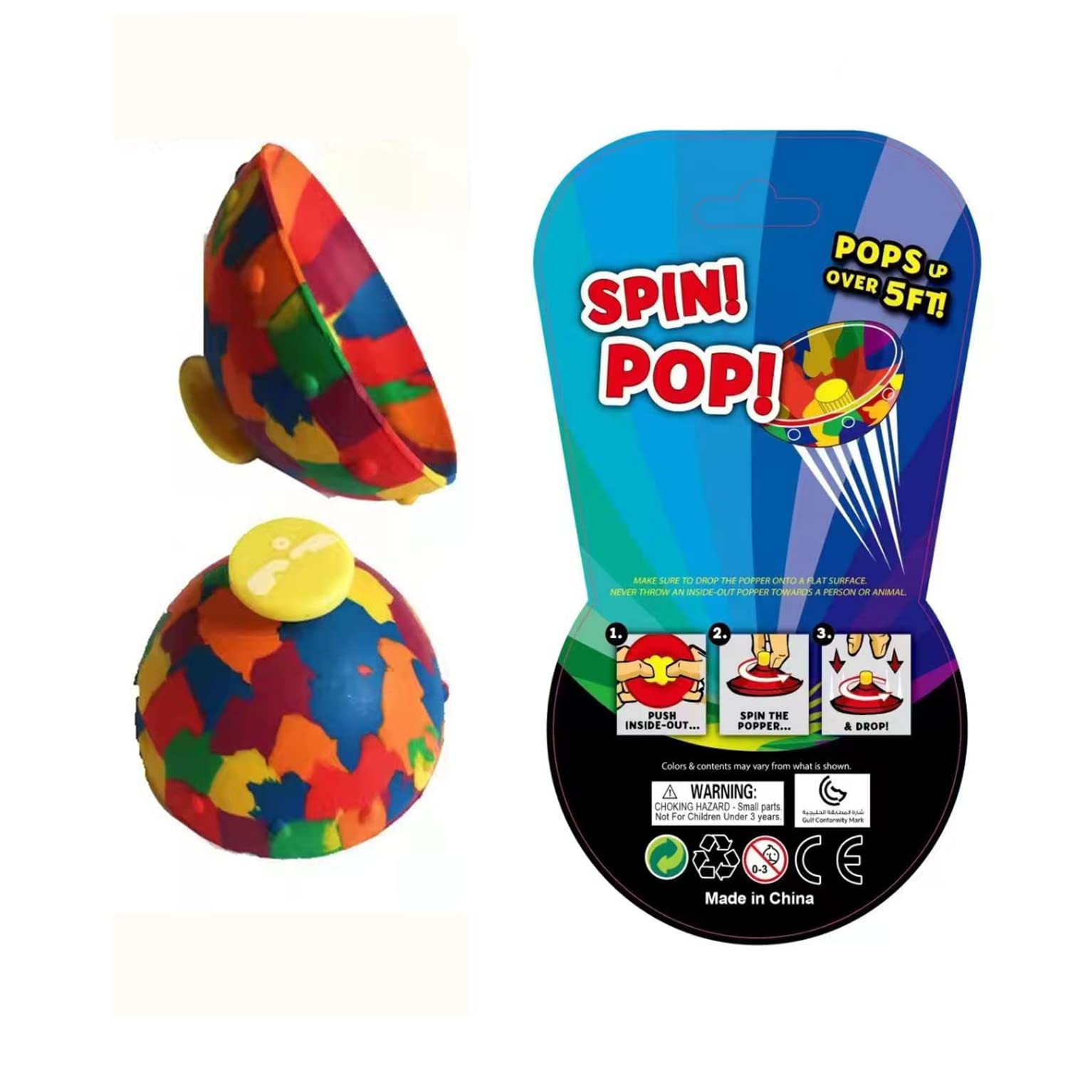 AMAKO Bouncing Bowl Creative Outdoor Sports Children's Decompression Toys Rubber Rotating Bouncing Bowl, HipHopJumps Half Bouncing Ball