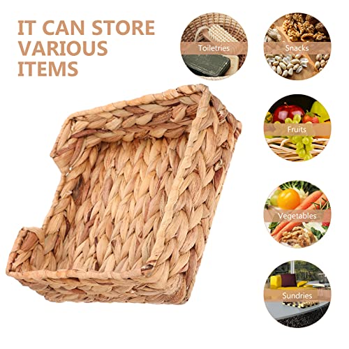 Cabilock Pastoral Style Water Hyacinth Grass Woven Storage Basket Grass Woven Basket