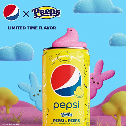 PEPSI x PEEPS Soda, Mini Cans, 7.5 Ounce (Pack of 10), Limited Edition