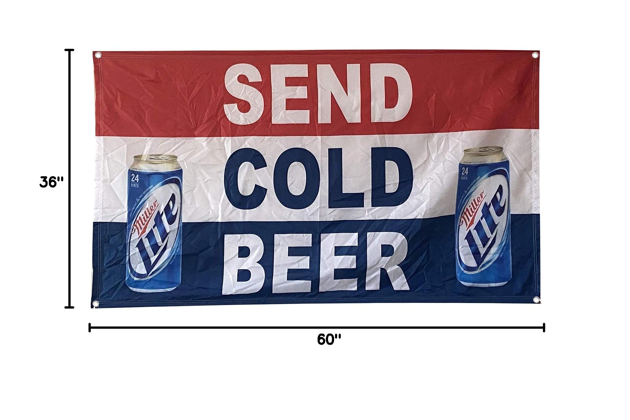 Send Cold Beer Miller Lite Beer Novelty Tapestry Banner Flag 3x5Feet Decor Shop sign