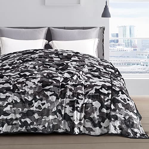 ielevations 120×120 Inches Blanket 10' x 10' Extra Large Throw Blanket Big Blanket Soft Light Smooth Camo Flannel Fleece Blanket for Family and Friends (Camo)…