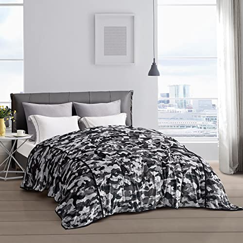 ielevations 120×120 Inches Blanket 10' x 10' Extra Large Throw Blanket Big Blanket Soft Light Smooth Camo Flannel Fleece Blanket for Family and Friends (Camo)…