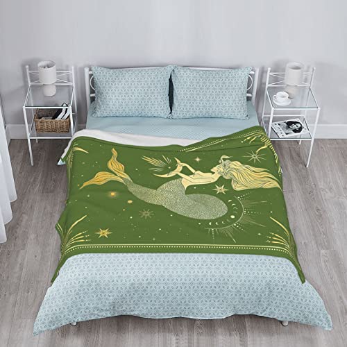 Pisces Zodiac Blanket Constellation Flannel Fleece Throw Blanket with Lucky Colors Winter Warm Astrology Gifts Blanket for Home Bed Couch 60"X50"