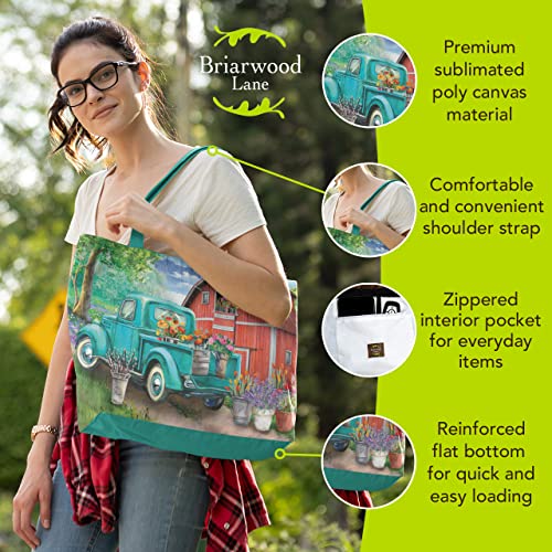 Briarwood Lane Farm In Spring Canvas Tote Bag 14.5" x 15"