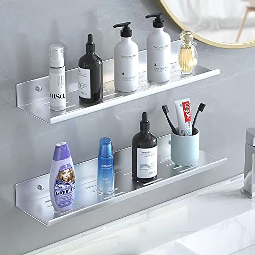 MRPAPA Floating Shelves Set of 2 - Alloy Shelf 16 inch Wall Shelves Wall Mount Rustproof Wall Shelf for Living Room Bedroom Kitchen Bathroom Farmhouse…