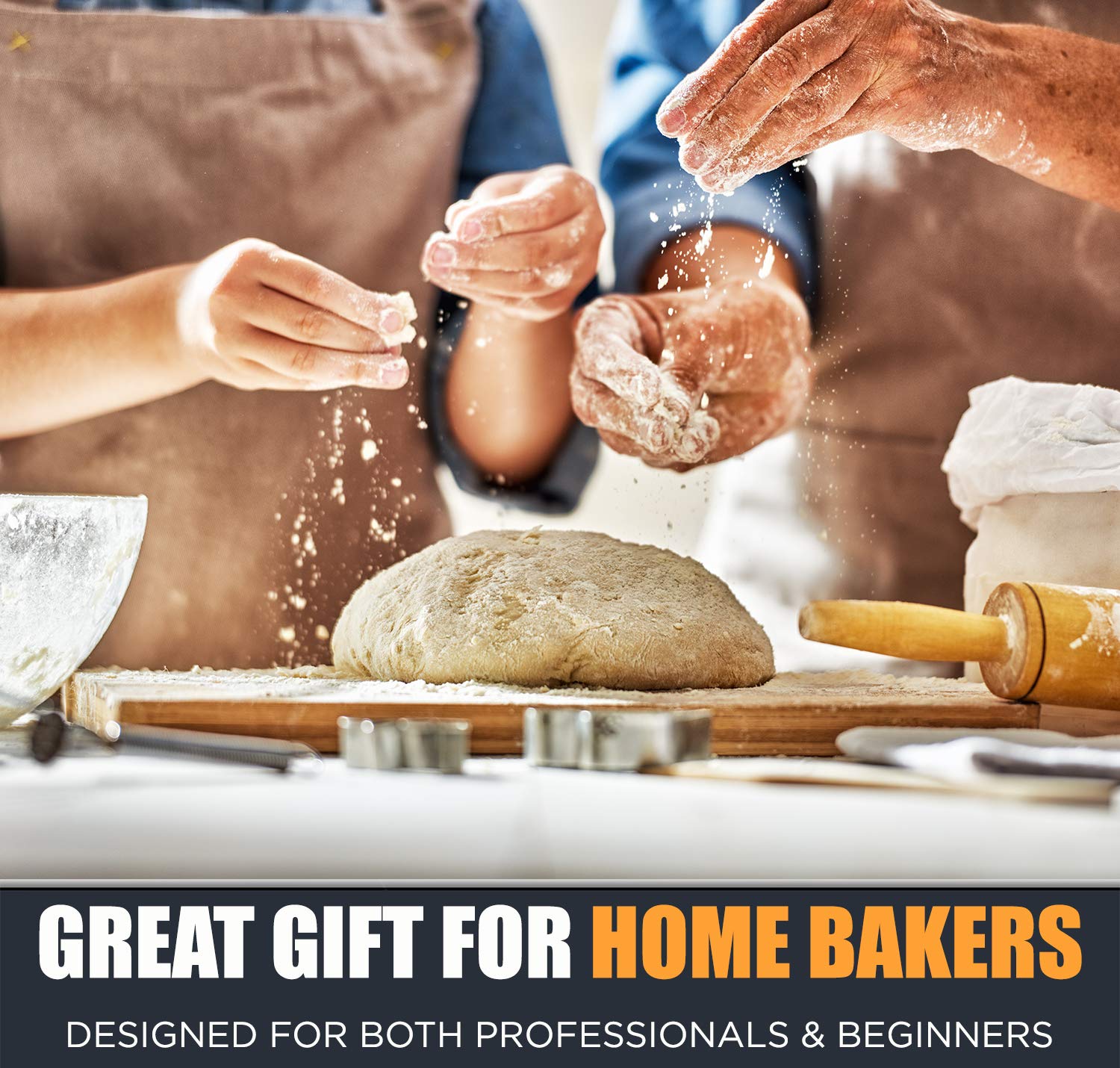 Sourdough Starter Kit - 8.5" Proofing Baskets for Sourdough Bread Baking Supplies 14 Bread Stencils for Sourdough Scraper Proofing Cloth for Bread Baking Gifts Proofing Basket Bread Making Kit