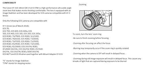 Canon EF-S 10-18mm f/4.5-5.6 is STM Lens, Lens Only