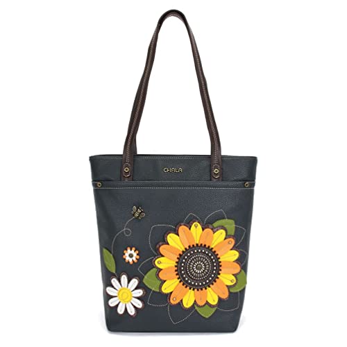 Chala Group Chala Deluxe Vegan Leather Every Day Tote Bag Purse : 13.5 x 14 inches (Sunflower), Multi