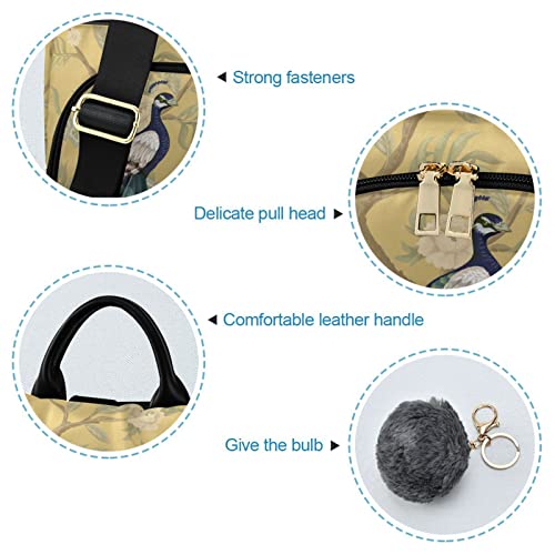 ALAZA Peacock and Peonies Backpack Purse for Women Travel Casual Daypack College Bookbag Work Business Ladies Shoulder Bag