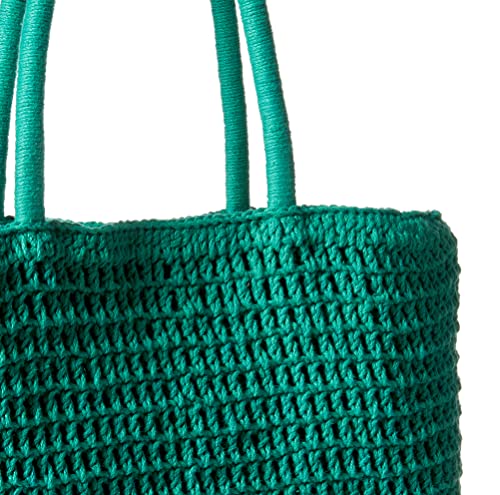 The Drop Women's Alora Crochet Small Tote, Jade, One Size