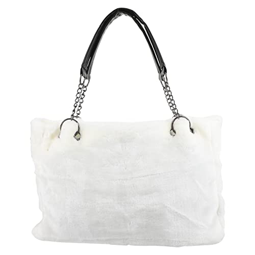 Plush Single Shoulder Bag Large Capacity Fuzzy Handbag Tote for Women Lady Cute Portable Daily Bag