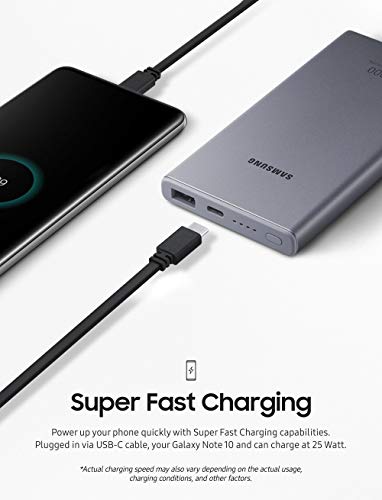 SAMSUNG 10,000 mAh Super Fast 25W Portable Charger Battery Pack USB-C , Silver (US Version with Warranty)