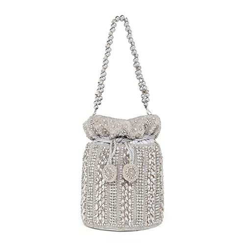 Aheli Potli Bags for Women Evening Bag Clutch Ethnic Bride Purse with Drawstring (P72S)
