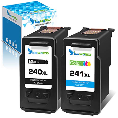 Inkworld Remanufactured 240XL 241XL Ink Cartridge Replacement for Canon 240 241 Combo Pack for Pixma MG3522 MG3600 MG3222 MG3220 MG3620 MX432 MG3122 TS5120 MG2120 MX452 MG2220 Printer (Black Color)
