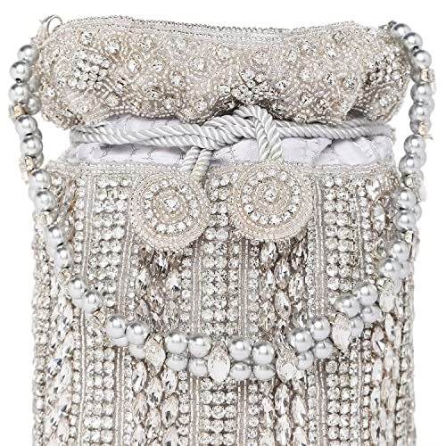 Aheli Potli Bags for Women Evening Bag Clutch Ethnic Bride Purse with Drawstring (P72S)