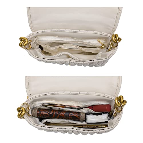 Montana West Small Shoulder Bag for Women Quilted Clutch Purses and handbags Chunky Chain Flap Satchel MWC-060BG