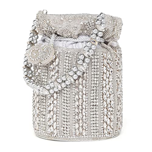 Aheli Potli Bags for Women Evening Bag Clutch Ethnic Bride Purse with Drawstring (P72S)