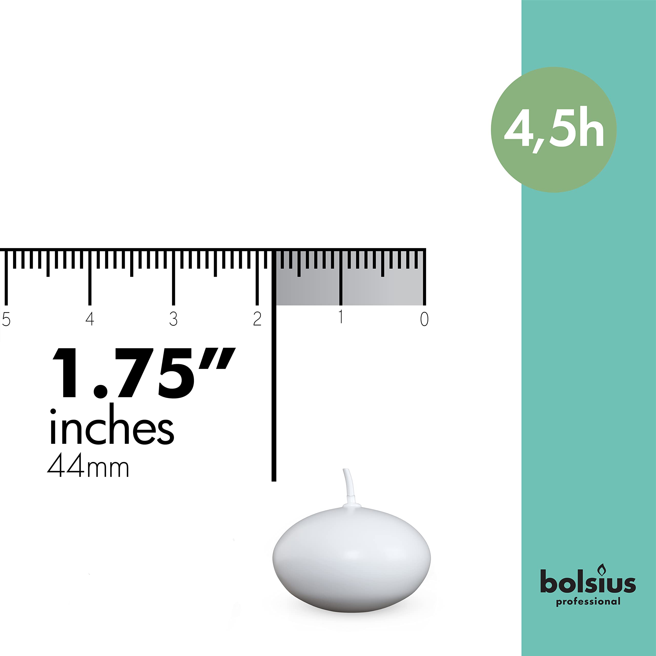 Bolsius White Floating Candles 1.75 Inch – 20 Pack Candle Set – 5+ Hours Burn Time – Premium European Quality – Smokeless & Dripless Smooth Flame – 100% Cotton Wick – Beach, Wedding, & Party Accessory