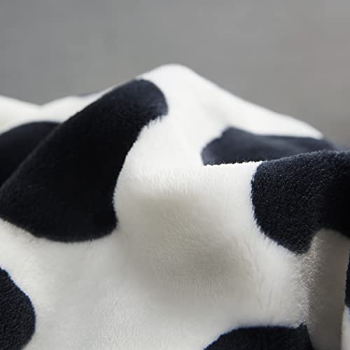 MAST DOO Large Cow Print Fleece Throw Blanket, Fluffy Black and White Aesthetic Bed Blanket Cow Bedroom Decor Suitable for All Season 60x80 inch