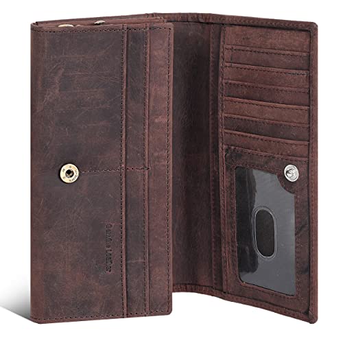 Women’s Leather Wallet with RFID Block Multi Card Holders Wallet With Zipper Pocket