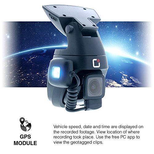 Rovi CL-6001 Magnetic Mount 1080p Full HD High Definition Panoramic Car Dash Camera Recorder with 1.5 Inch Wide Screen Wi-Fi, GPS, Loop Video Recording, Impact Detection and 360 Degree Rotation