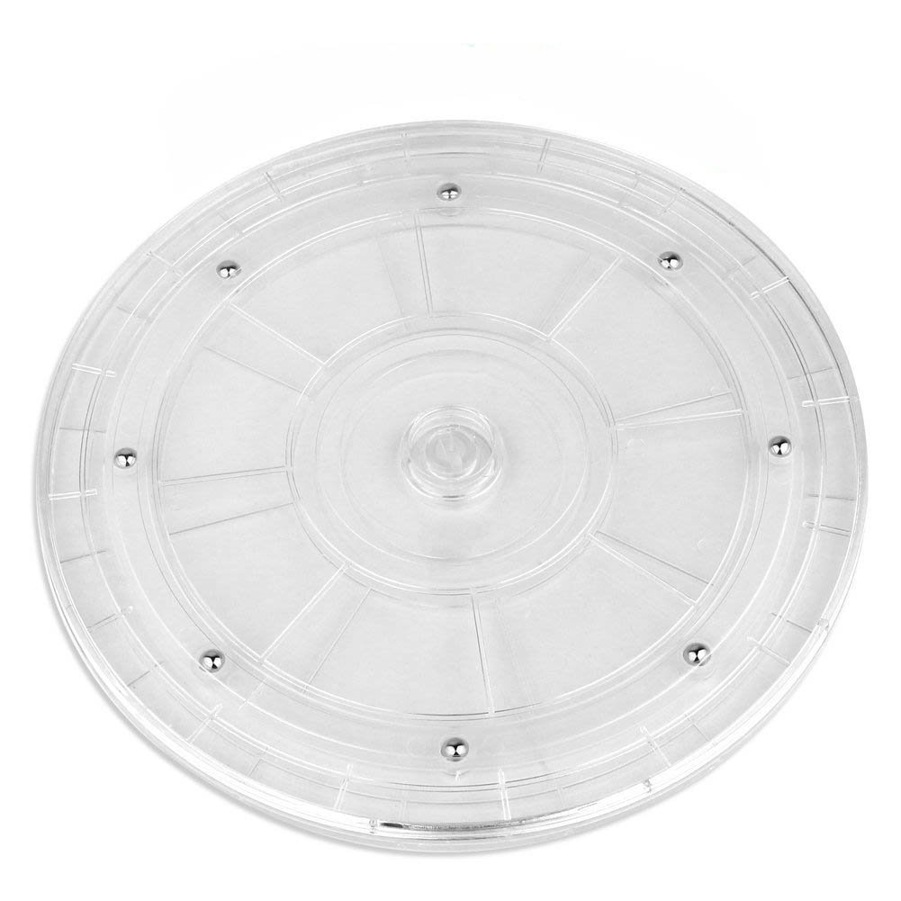 Heavy Duty Lazy Susan Turntable Organizer Acrylic 8 Inch Organizers for Kitchen Corner Cabinets Spice Rack Cake Decorating TV Laptop Computer Monitor