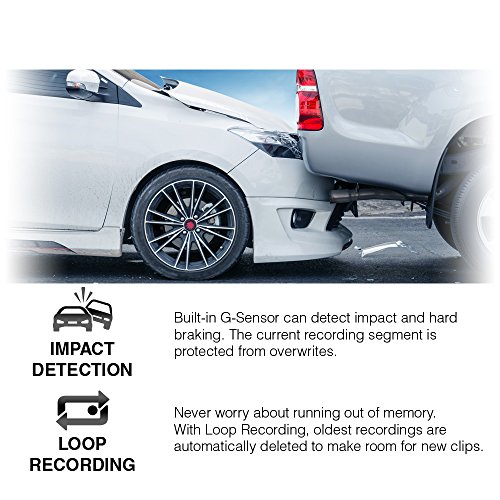 Rovi CL-6001 Magnetic Mount 1080p Full HD High Definition Panoramic Car Dash Camera Recorder with 1.5 Inch Wide Screen Wi-Fi, GPS, Loop Video Recording, Impact Detection and 360 Degree Rotation