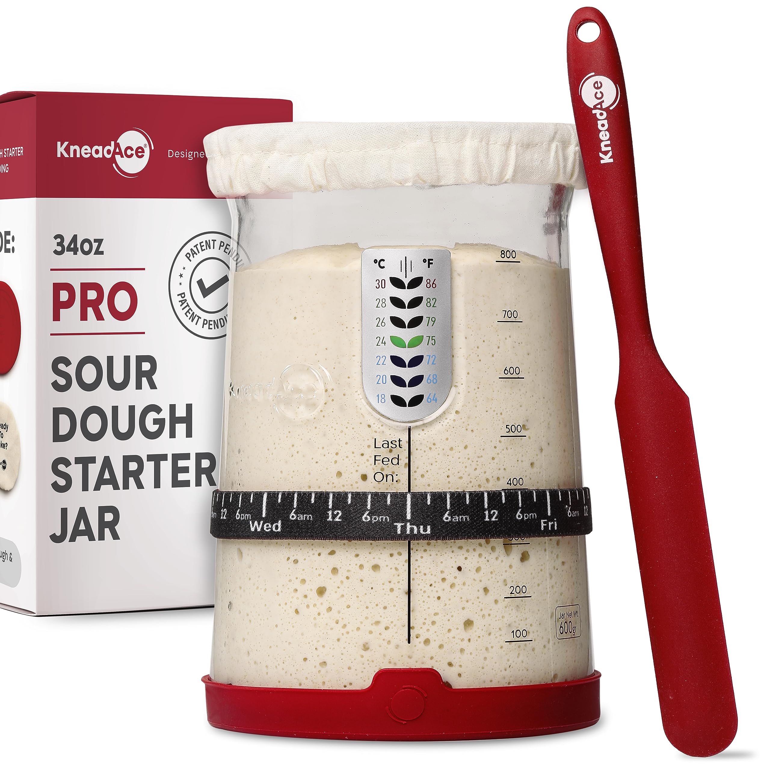 KneadAce Bread Lame & Sourdough Starter 34oz Pro Jar Kit